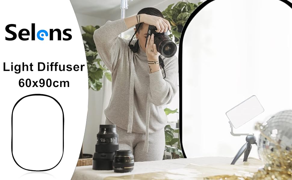 Selens Photography Light Diffuser Reflector Collapsible Soft Pop Up ...