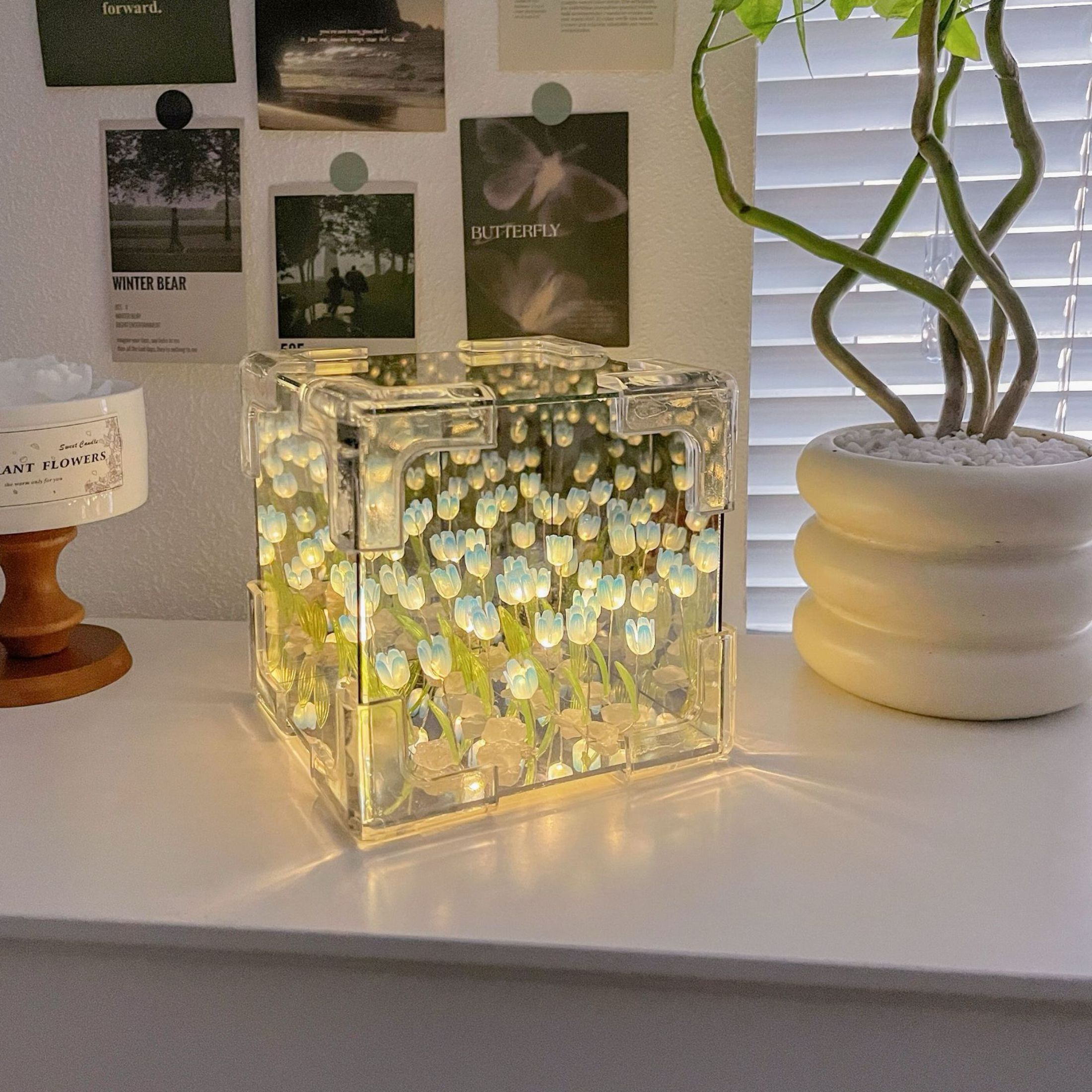 21 Handmade DIY Flower Sea Three-Dimensional Tulip Rubik's Cube Night ...