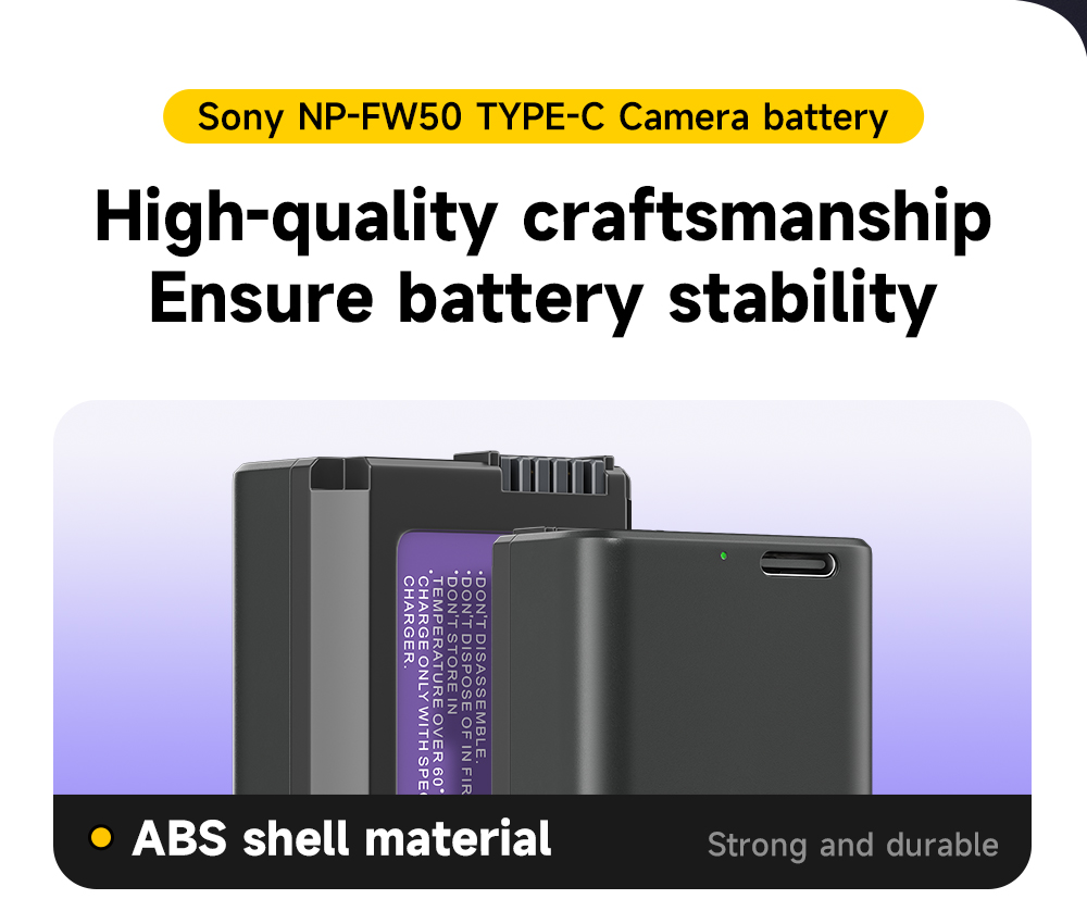 PALO NP-FW50 battery Type-C Sony camera battery A6400 A6300 A6000 A7 II ...
