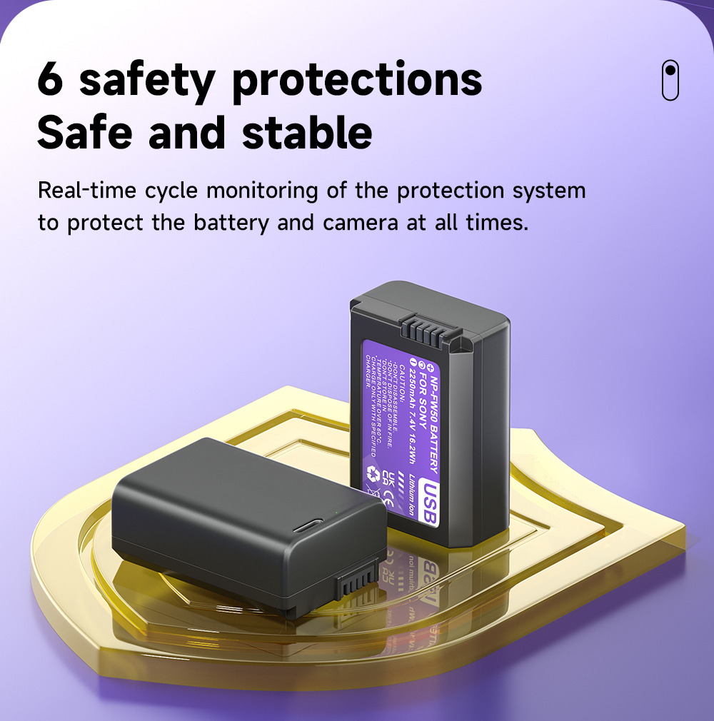 PALO NP-FW50 battery Type-C Sony camera battery A6400 A6300 A6000 A7 II ...