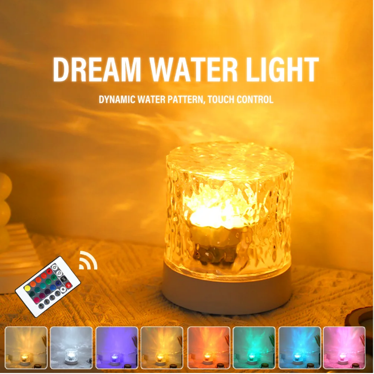 SPRISE LED Rotating Ripple Light Colorful Ambient Gift Lamp Adjustable ...