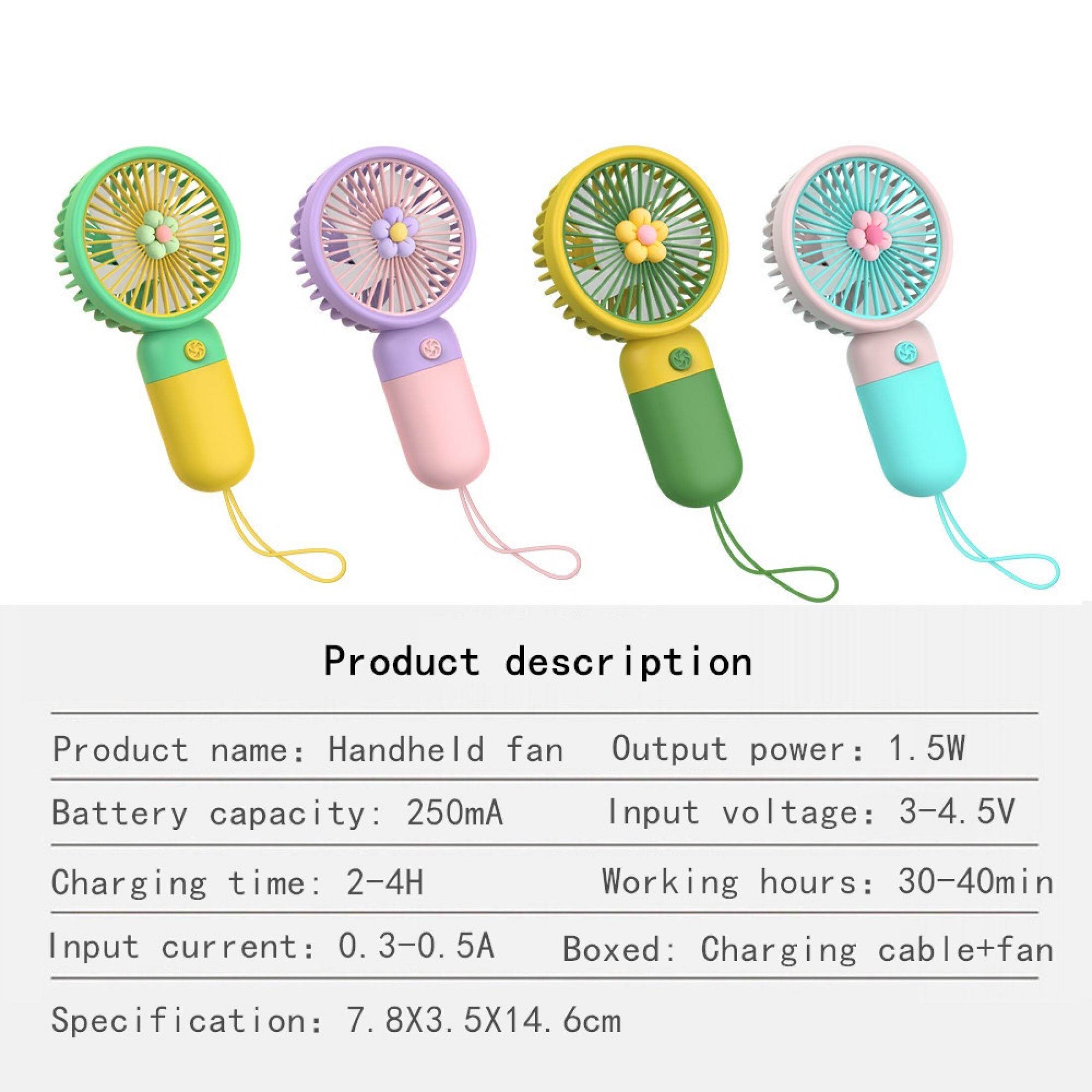 Handheld Fan USB Charging Mini Fan Fruit Cute Shape Portable Fan Office ...