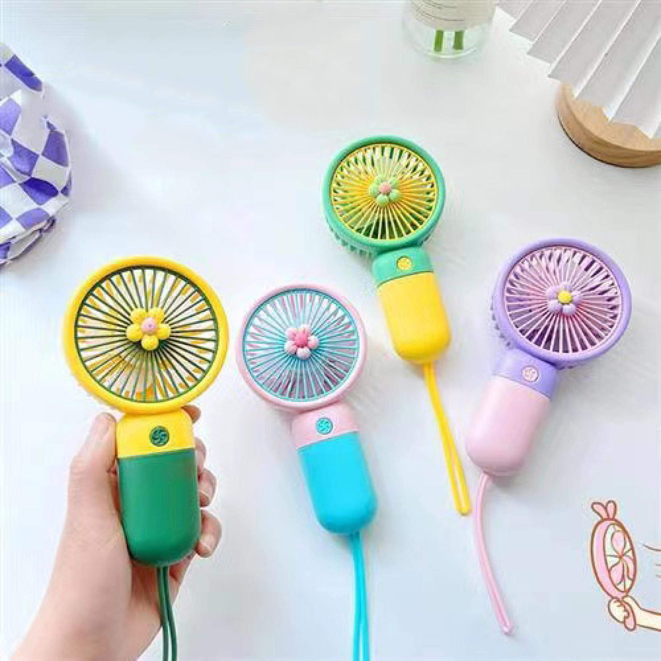 Handheld Fan USB Charging Mini Fan Fruit Cute Shape Portable Fan Office ...