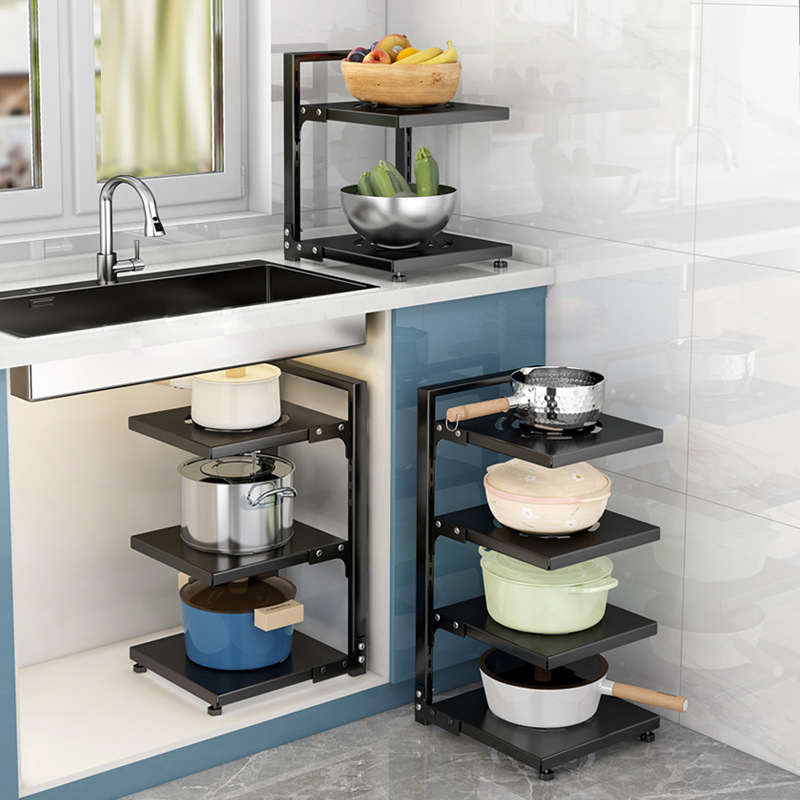 [SG STOCK] Adjustable Pot Rack Pot Organiser Under Sink Kitchen Sink ...