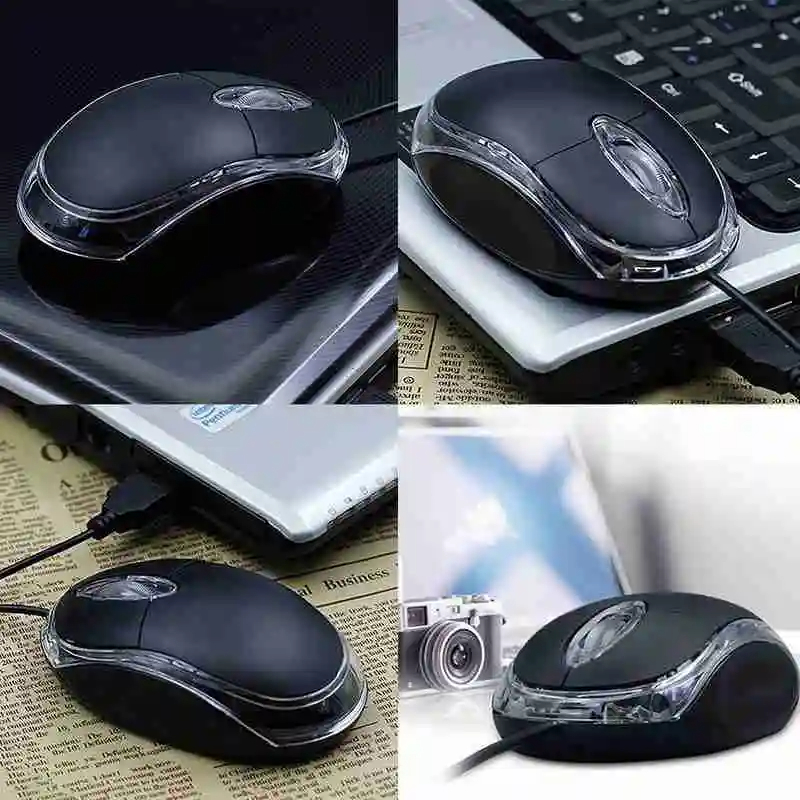 1Pc Wired USB Optical 3-Button Mouse 1000 DPI Wired Mouse For Home ...