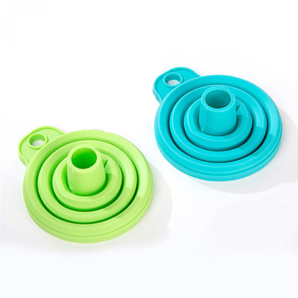 Kitchen Silicone Foldable Funnel 2-Piece Set, Flexible Foldable Cooking ...