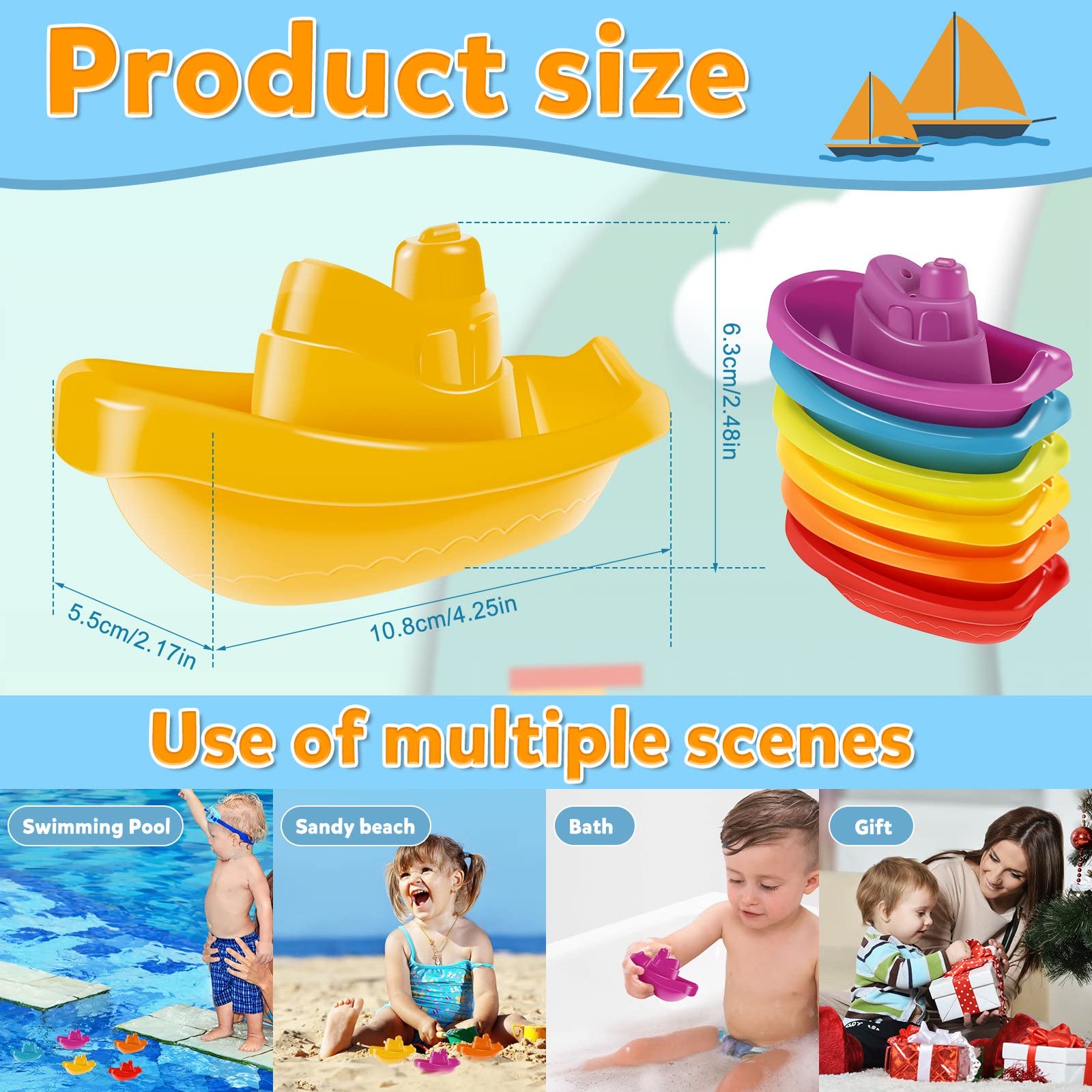 Colorful Stacking Floating Boat | Shopee Singapore