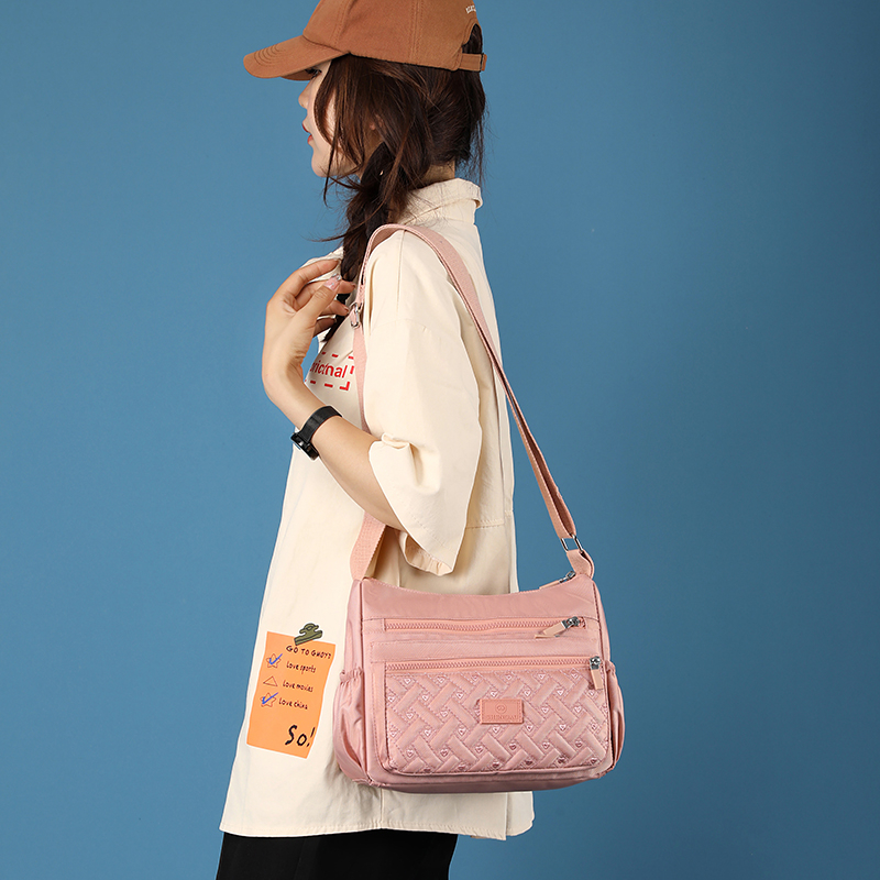 Women's multi-layer zippered pockets, single shoulder bag, crossbody ...