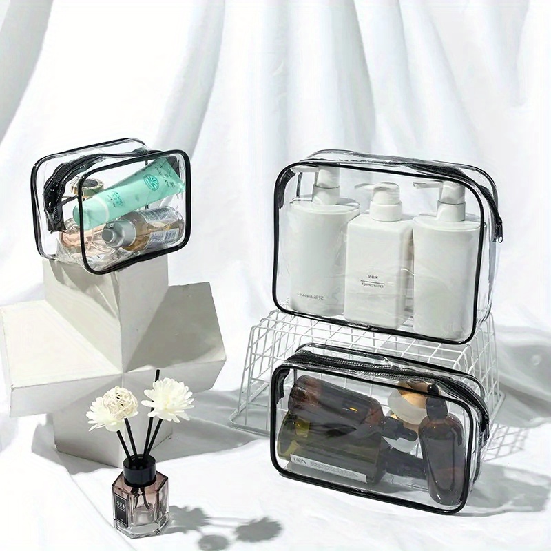 Simple Transparent Zipper Pouch, Lightweight Versatile Toiletry Wash ...