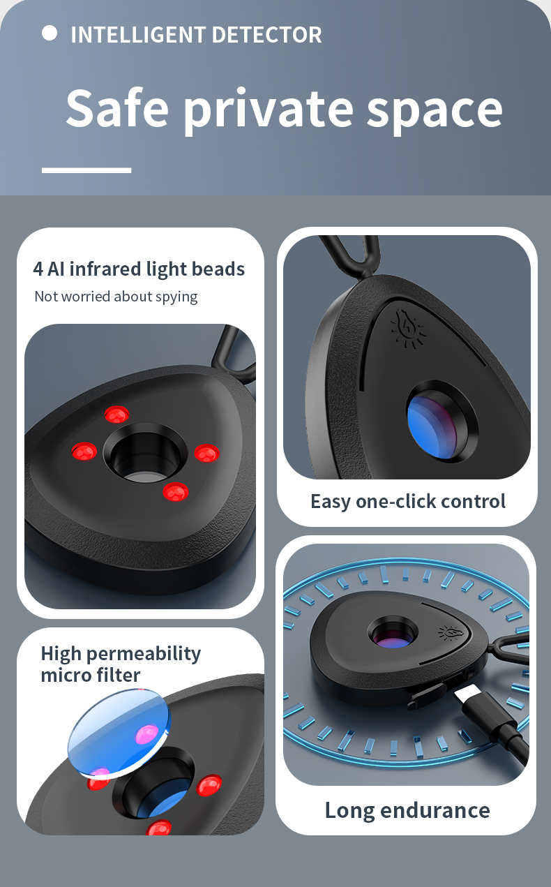 Camera Detector for Hidden Camera Wireless Anti Spy Detector Portable ...