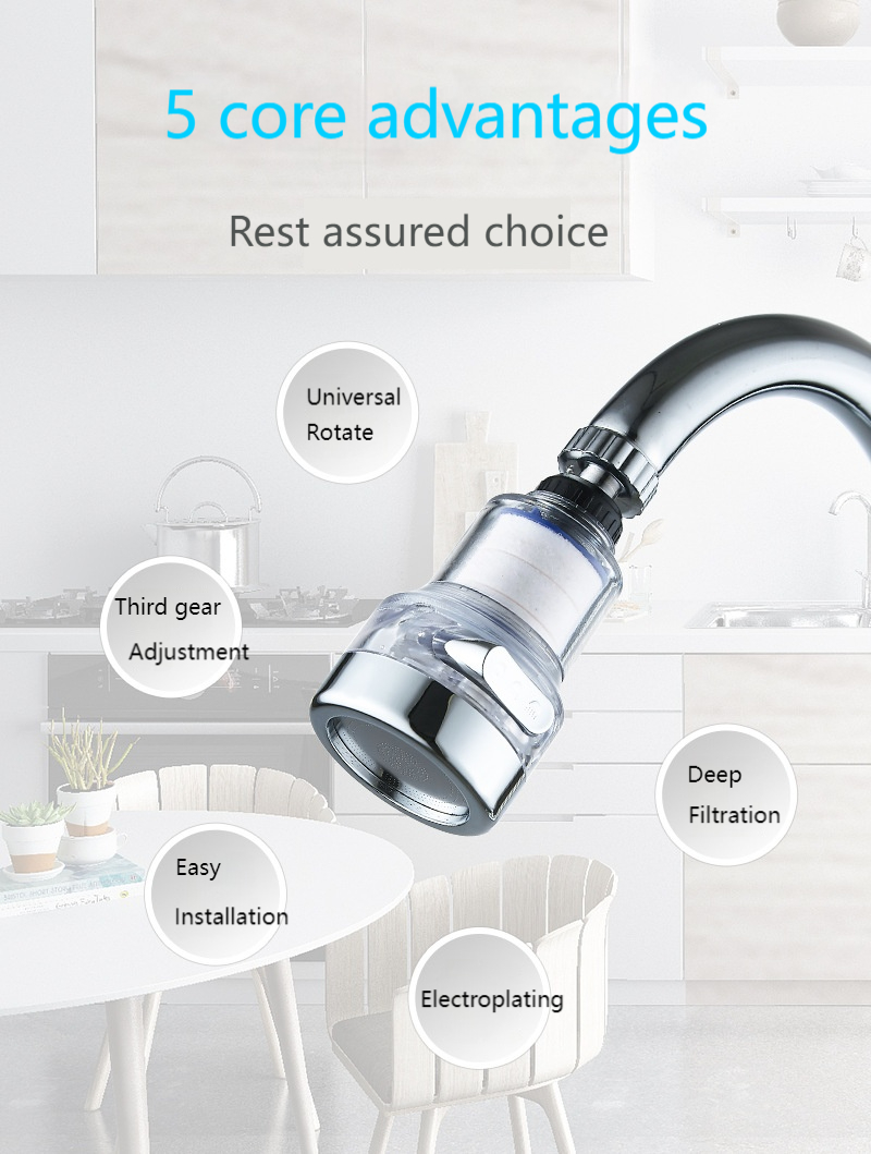 Xinkunlong The New Three-Stage Booster Universal Faucet Kitchen Booster ...