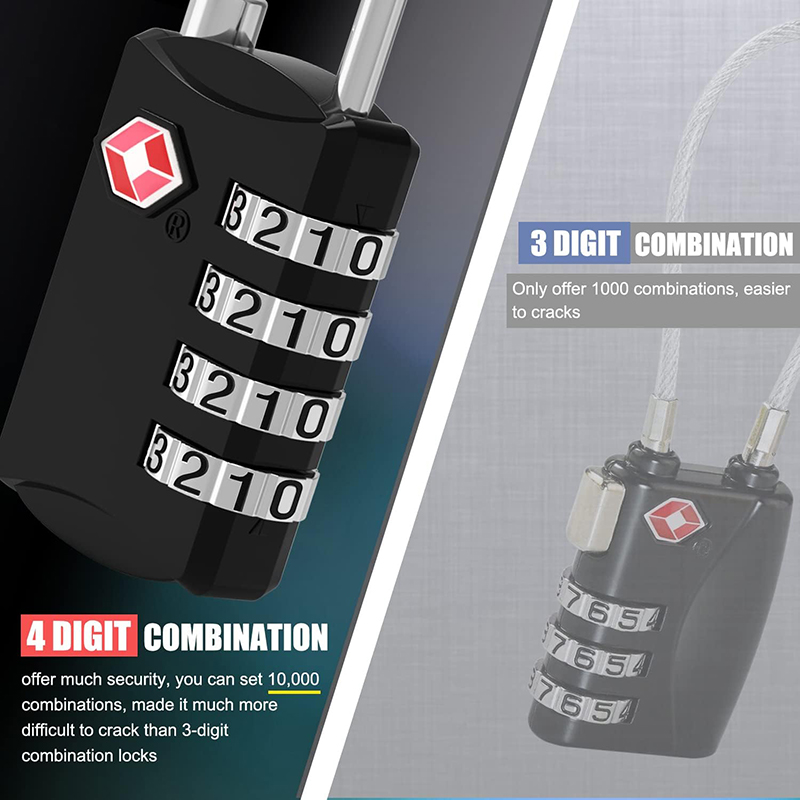 KIPRUN TSA Approved Luggage Locks, 4 Digit Combination Waterproof ...
