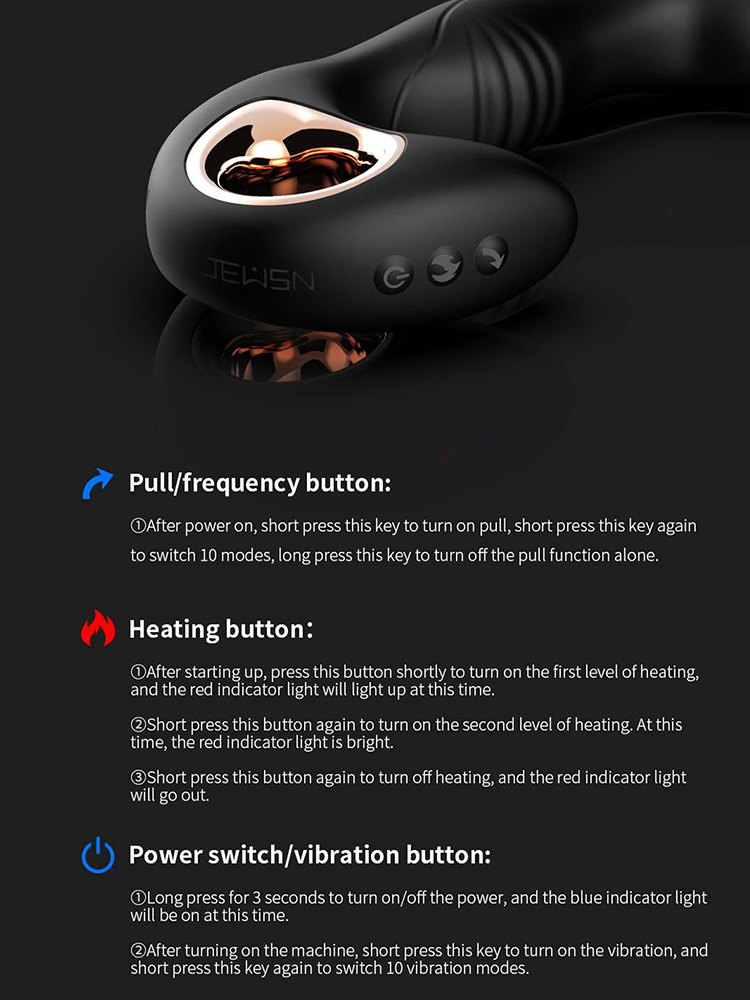 JEUSN electric Prostate Orgasm Massager Heating Simulate fingers Wiggle ...