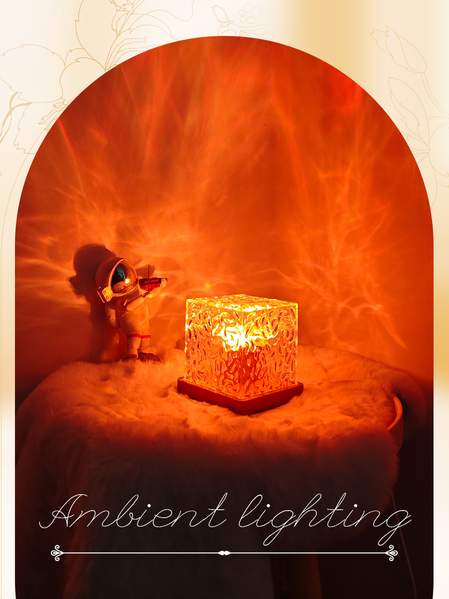 Water ripple USB atmosphere decoration 16 color crystal light LED night ...