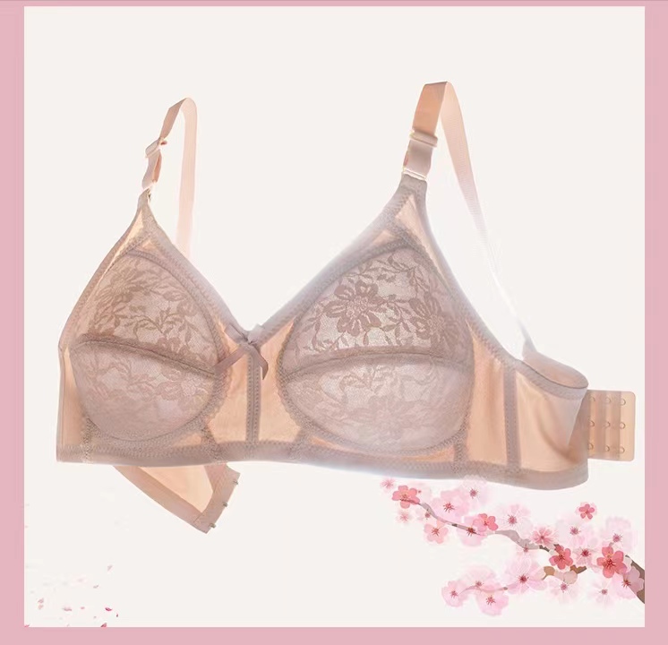 Big Size Bra 38-46 Cup C D Full Cup No Foam Soft Lace Bras Wireless ...