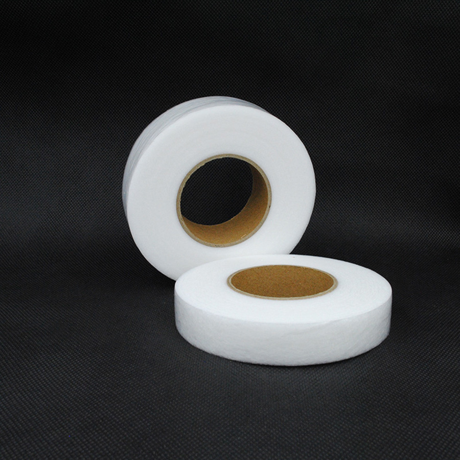 2 Rolls 70Y/64M White/Black Double-sided Interlining Adhesive Fabric Fusing Cloth Iron on Hem ...