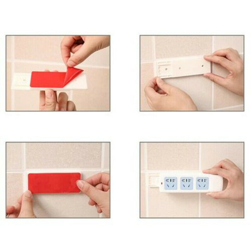 Wall-Mounted Sticker Punch-Free Plug Fixer Self-Adhesive Socket Cable ...