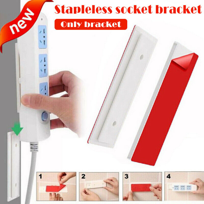 Wall-Mounted Sticker Punch-Free Plug Fixer Self-Adhesive Socket Cable ...