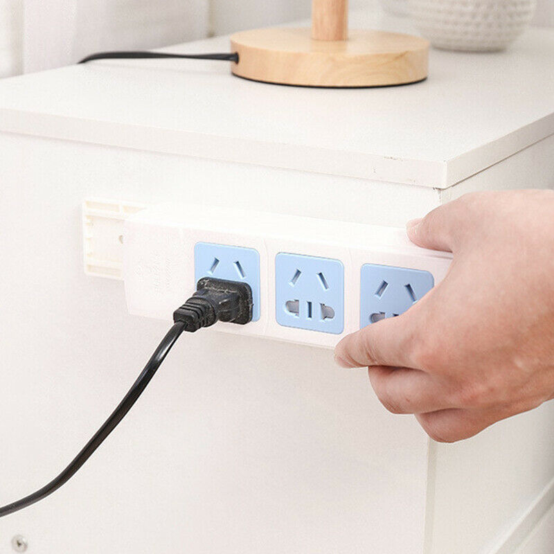 Wall-Mounted Sticker Punch-Free Plug Fixer Self-Adhesive Socket Cable ...