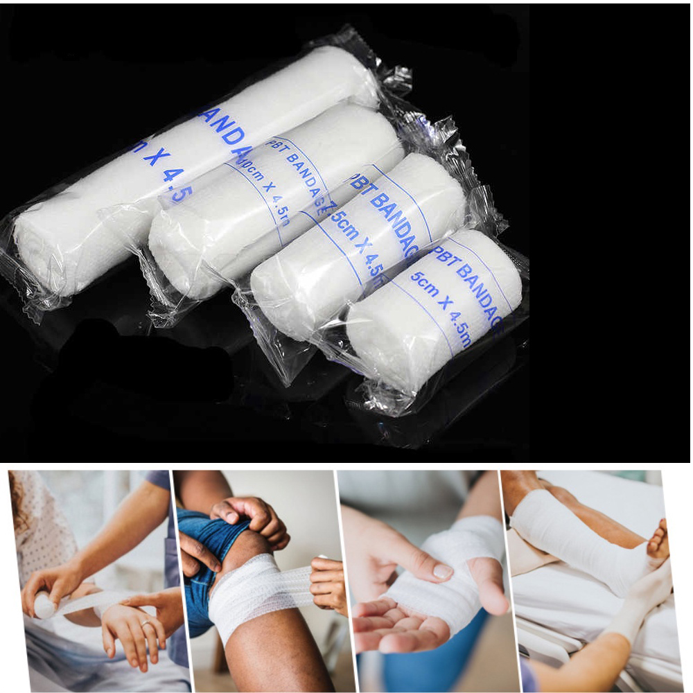 12Pcs Elastic Bandages 5/7.5/10/15Cm Gauze Pbt 4.5M Long Wound Care ...