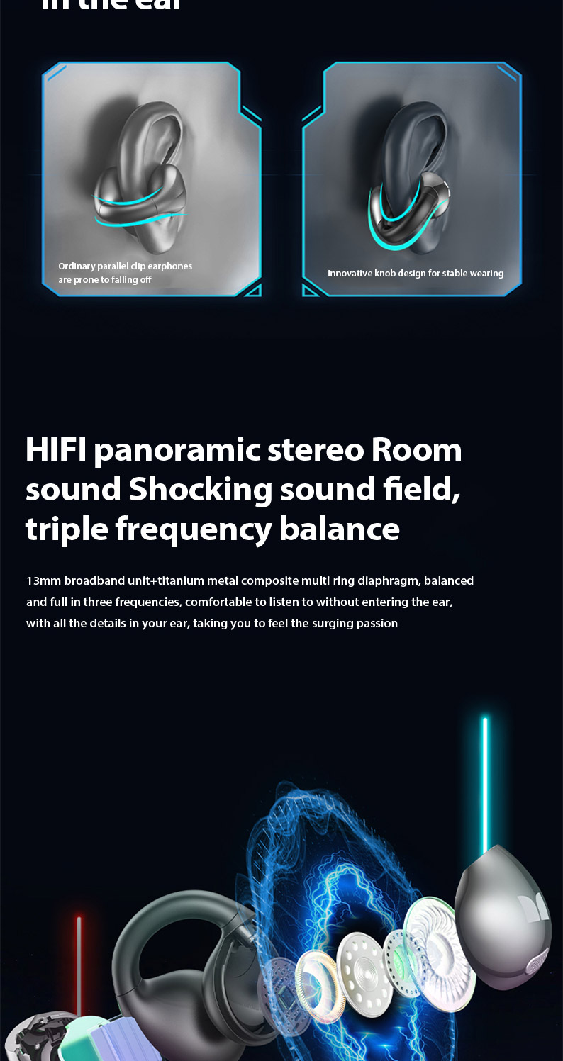 Monster AC600 Open Ear Bone Conduction Wireless Noise-Cancelling ...