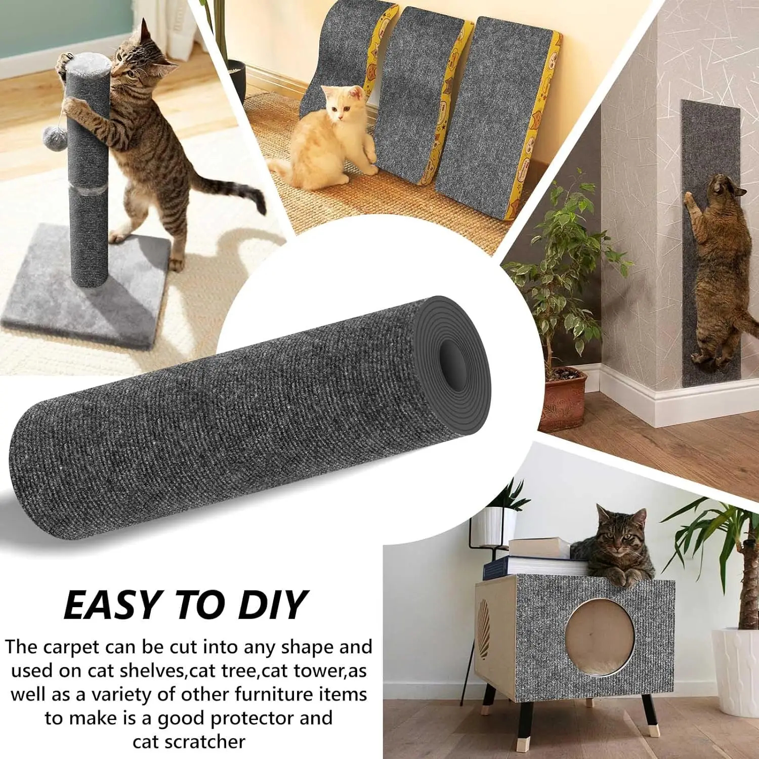 1000mm Anti Cat Scratch Cat Scratching Mat Self-adhesive Carpet Cats ...