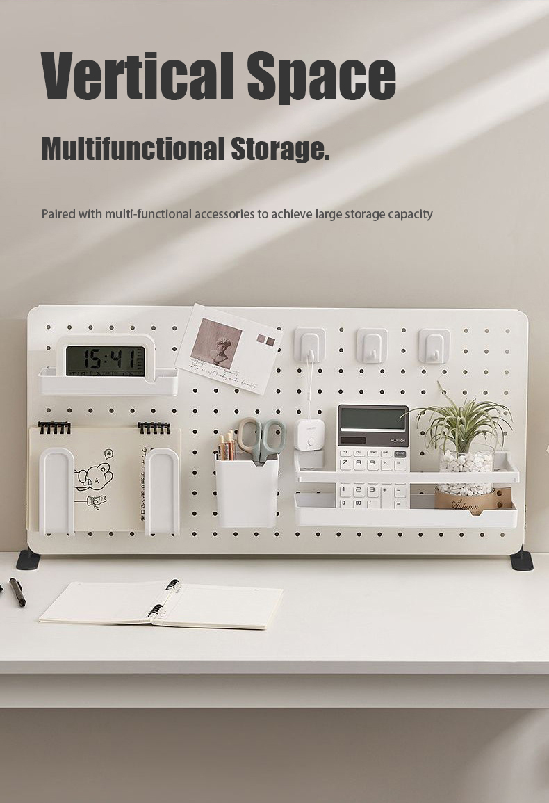 SG STOCK Metal Pegboard Multi-purpose Pegboard Peg Board Desk Organizer ...