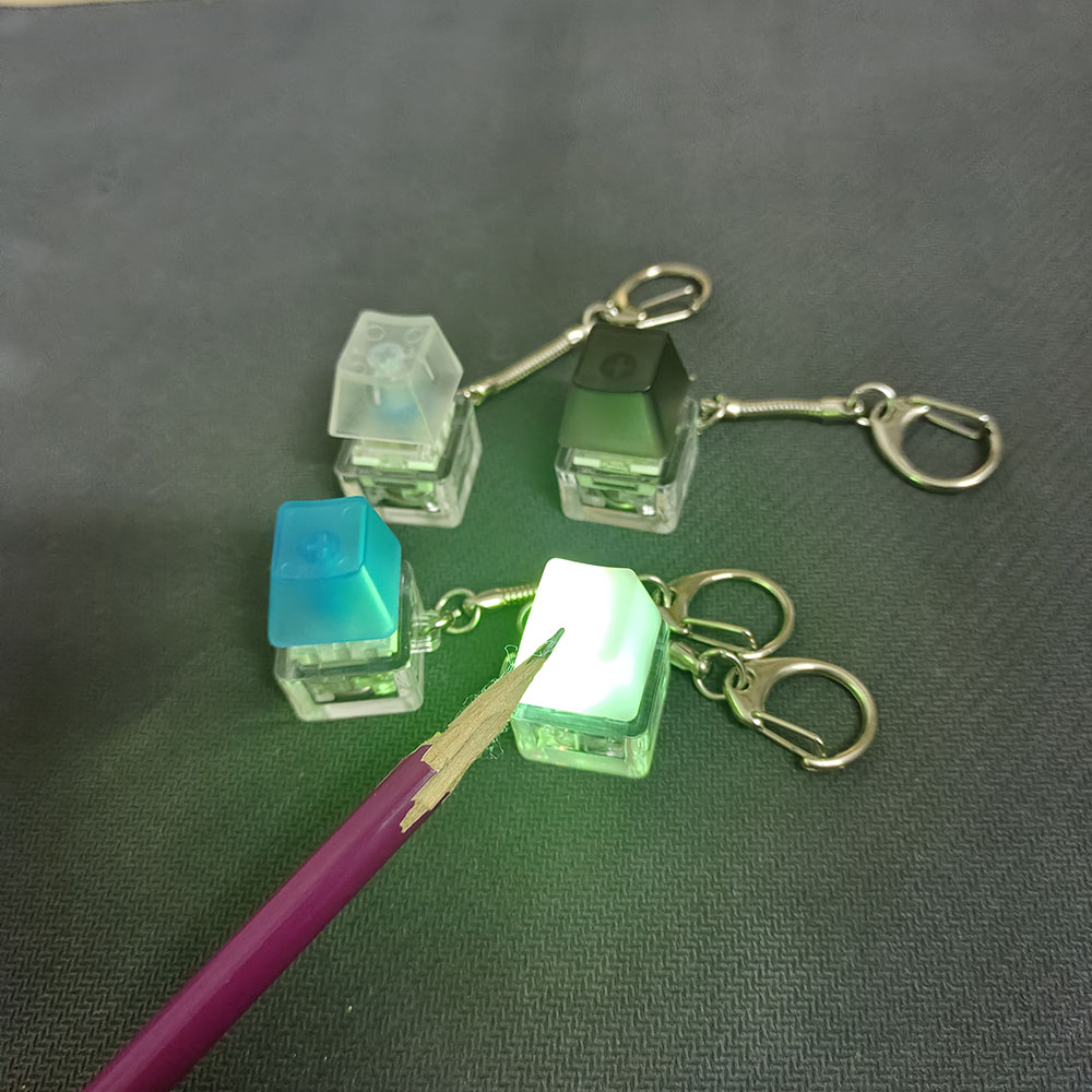 7 Colors Light Keychain Decompression Fingertip Press Toy Mechanical ...