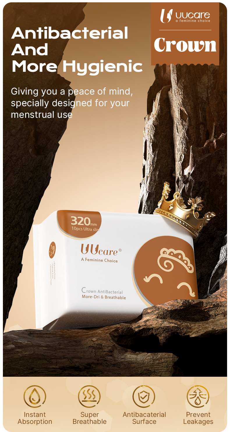 [Bundle of 3]UUcare Crown Sanitary Pads 32cm 10pads Antibacterial ...