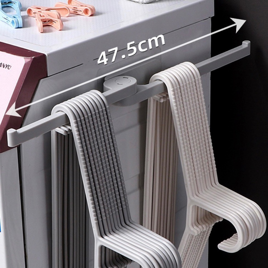 NEW Clothes Hanger Storage Rack Balcony Organizing Rack No Punch Drying ...