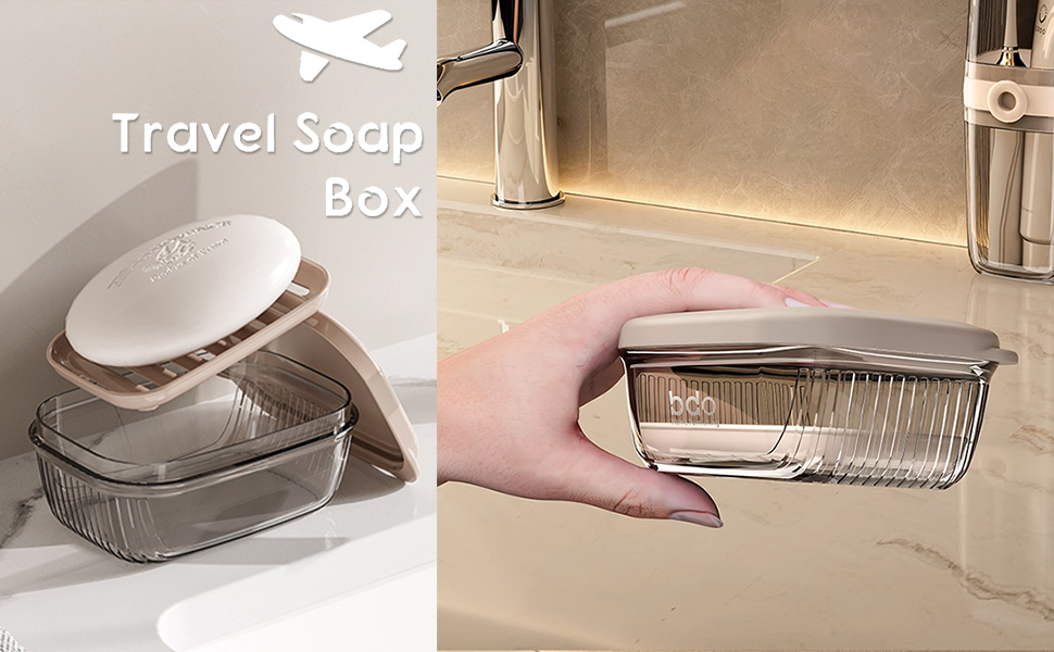 Travel Soap Case, Leakproof Soap Container with Cover, Portable Bar ...