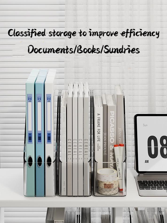 Crevice Bookstand Transparent Desktop File Organizer Acrylic A4 Paper ...