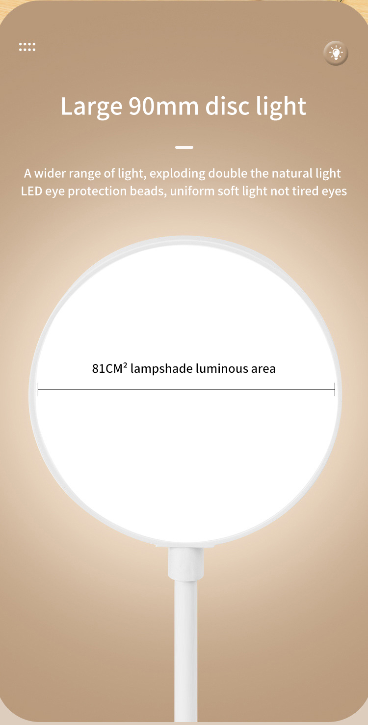 Led Table Lamp USB Rechargeable Night Light With Folding Clamp Touch 3 ...
