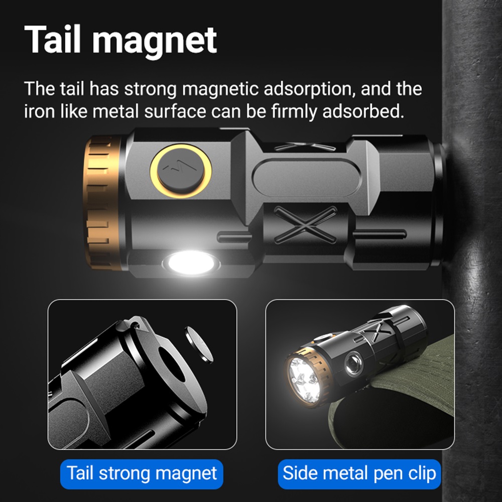 Alonefire X84 Mini Super Bright Flashlight 4x P35 LED With Pen Lamp ...