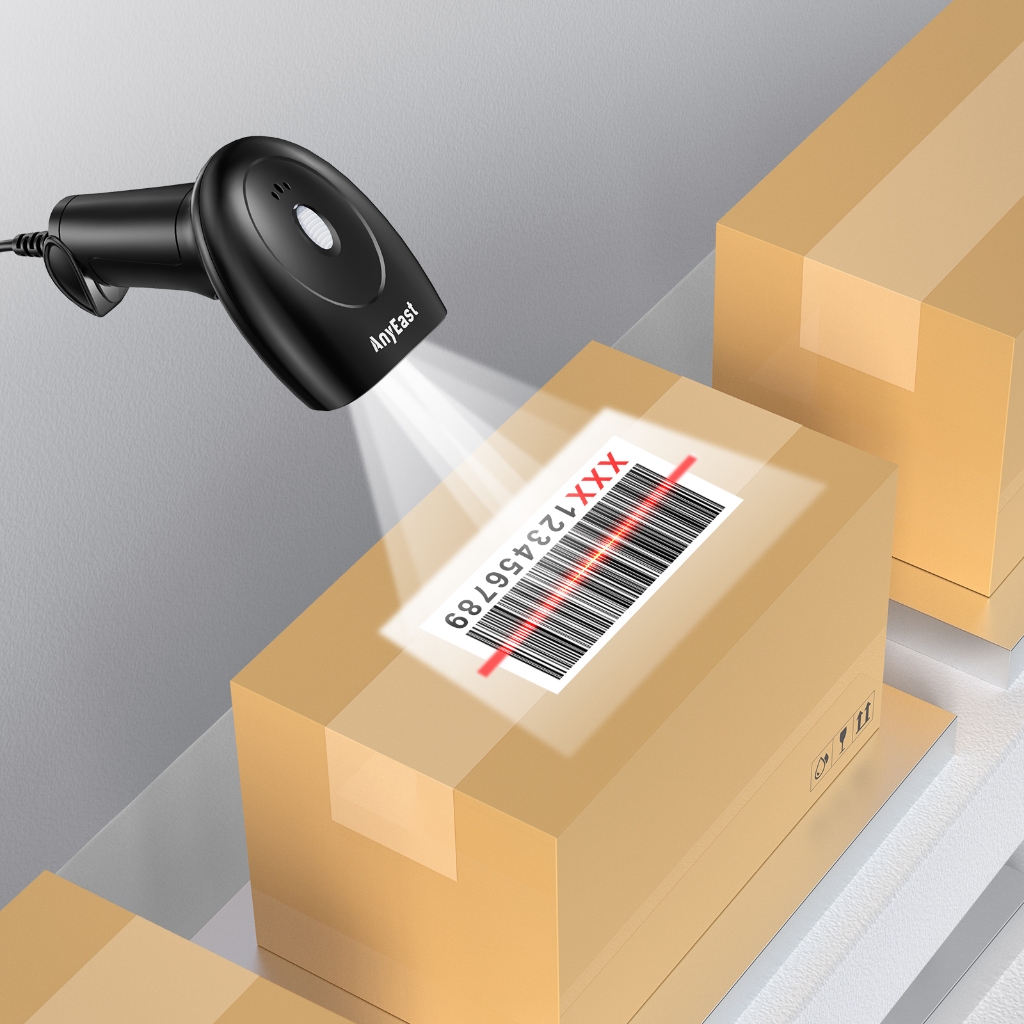 Anyeast Barcode Scanner with Stand USB Wired Inventory 2D 1D QR Code ...