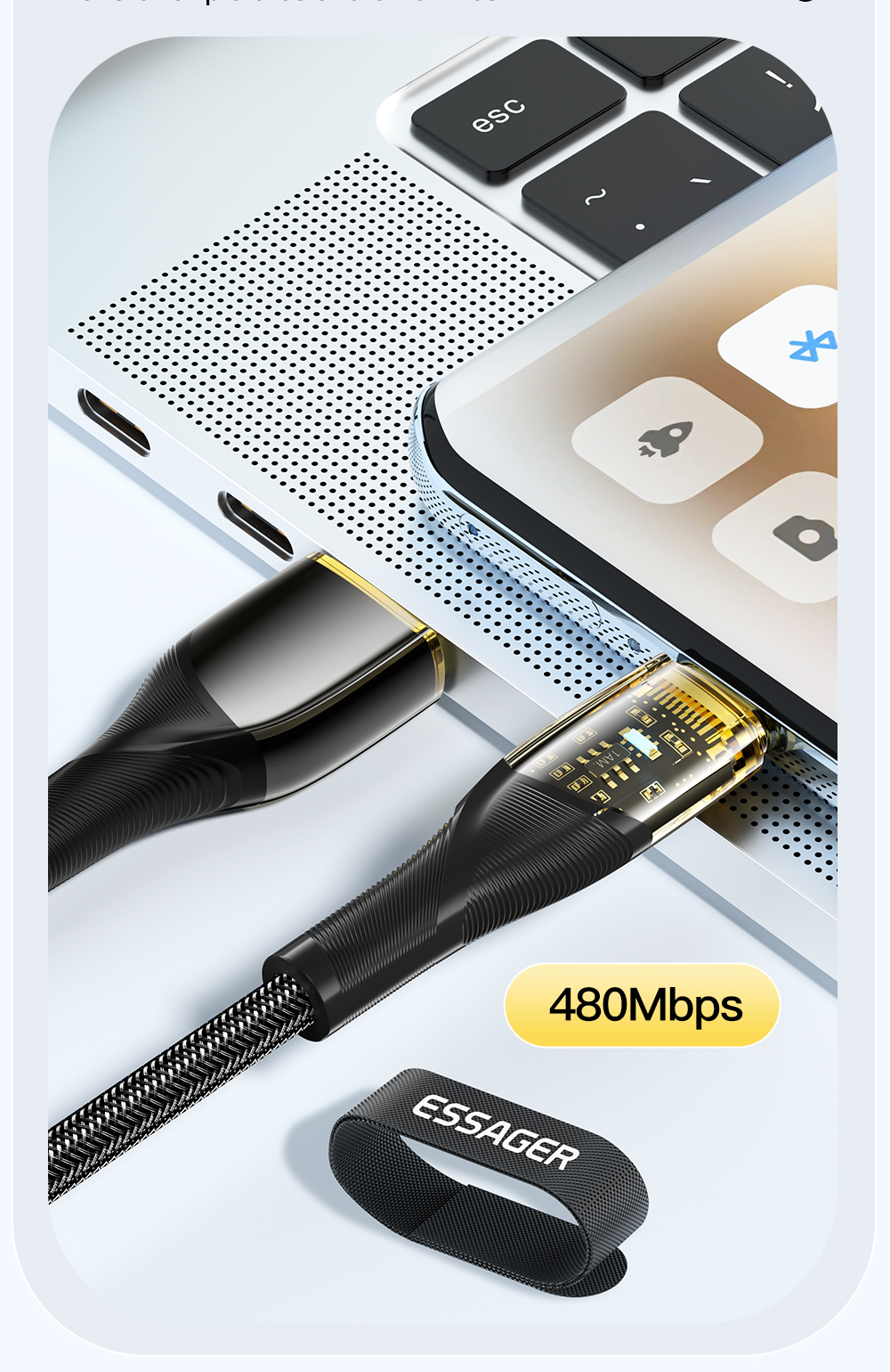Essager 7A USB Type C Cable PD 100W Fast Charging Wire USB-C Charger ...