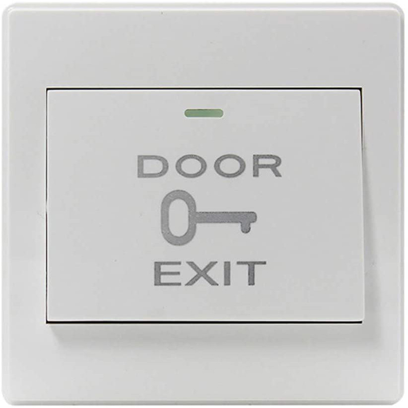 White Color Plastic Door Release Exit Button with Mounted Back Box for ...