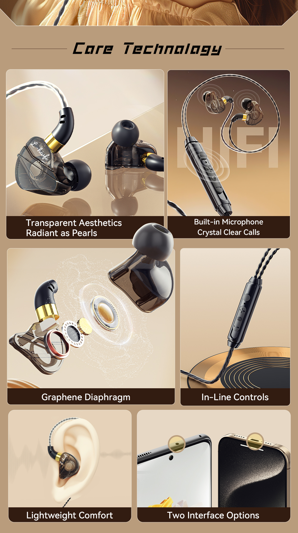 Essager Wired Earphone 3.5mm Type C Digital Chip In Ear Headphone Wire ...