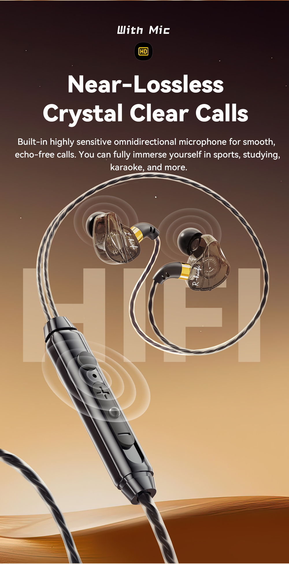 Essager Wired Earphone 3.5mm Type C Digital Chip In Ear Headphone Wire ...