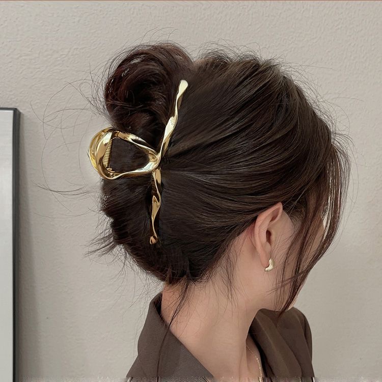 Simple Metal Grab Clip Female Large High-End Hair Clip Female Back Head ...