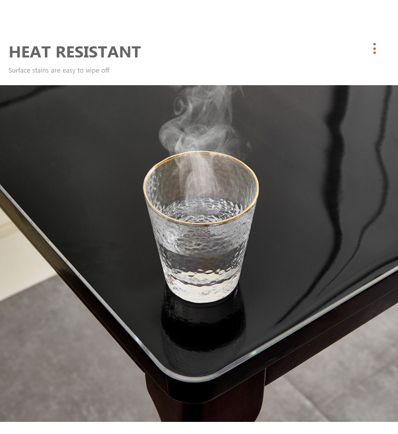 PVC Transparent Table Mat Soft Glass Waterproof And Oil-proof No-wash ...