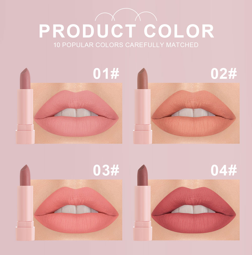 Matte Lipstick 10 Pieces Skin Tone Mini Lipstick Gift Box Set Matte ...