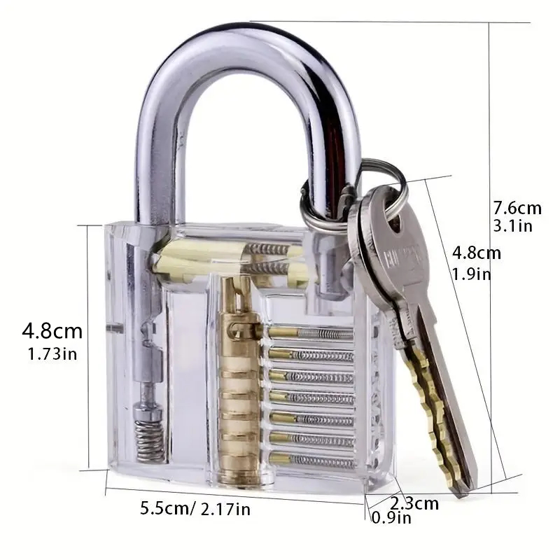 Transparent Practice Padlock Tool Kit, Lock And Keys For Sheds, Storage ...