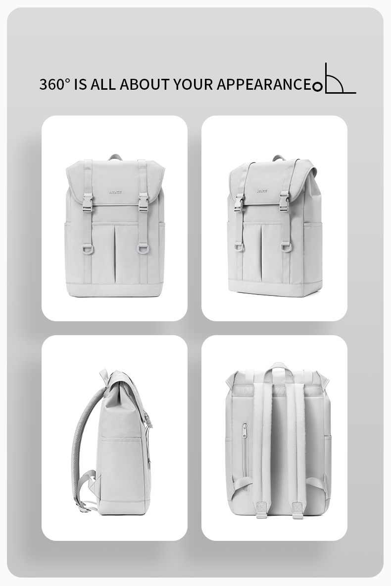Mrace Korean waterproof backpack woman white 15.6 17 inch laptop bag ...