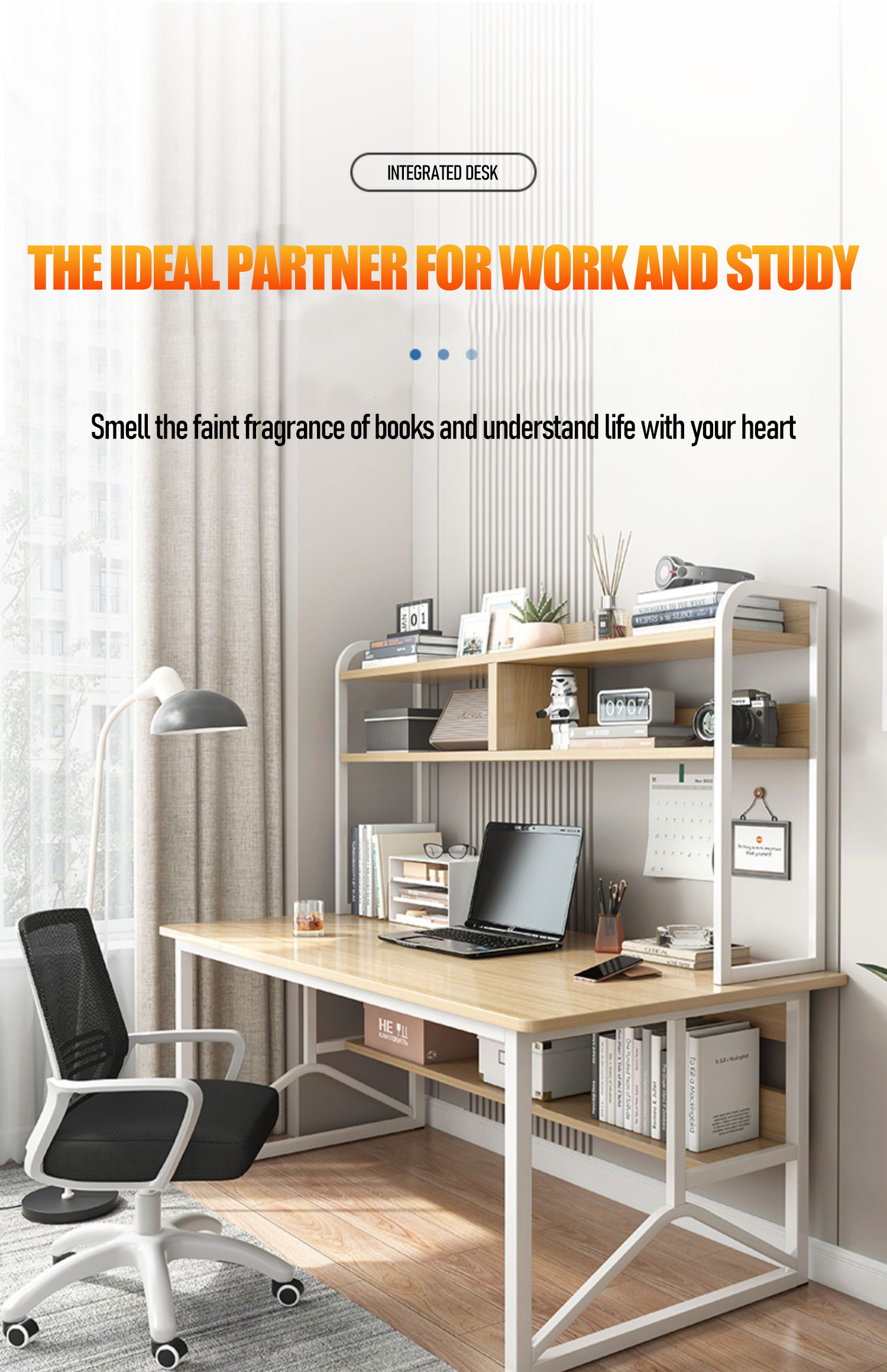 iron Computer Desk Double layer desk bedroom office student study desk ...