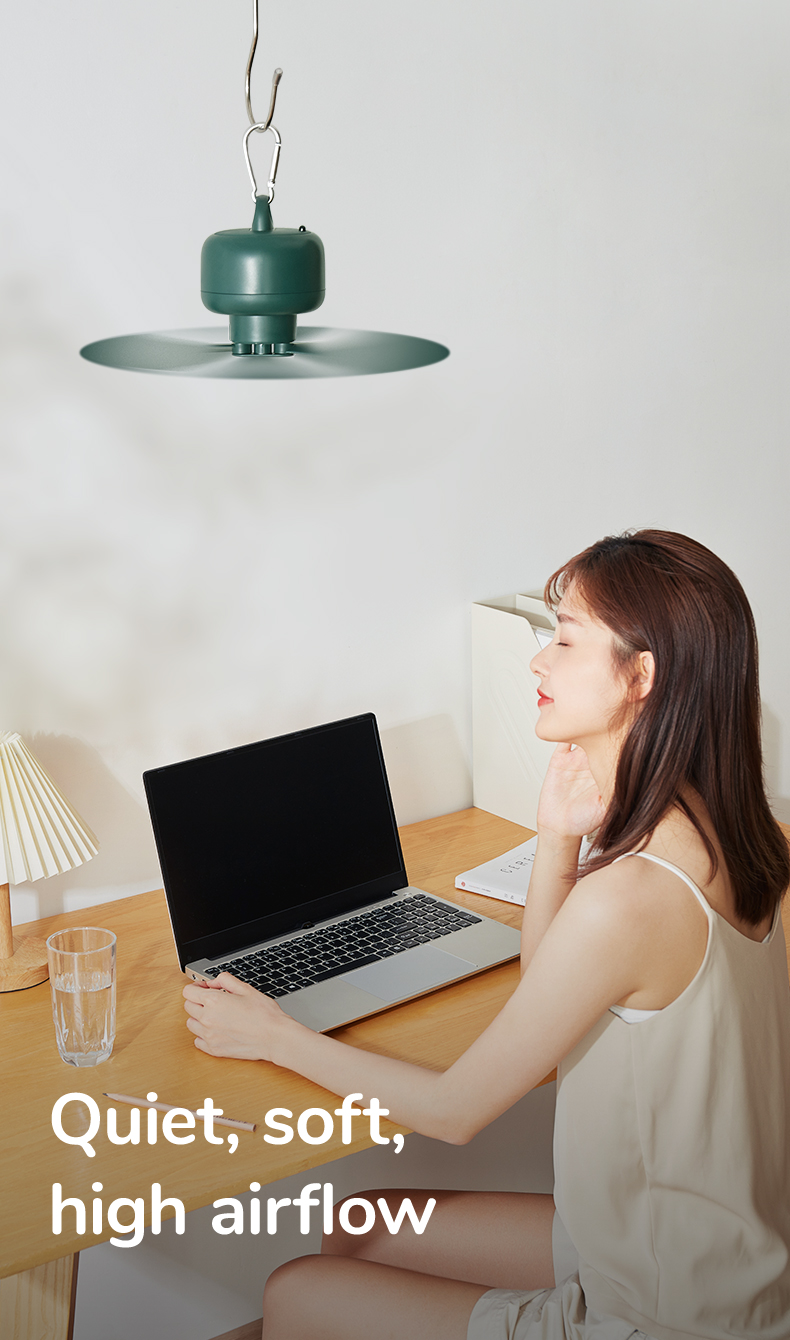 JisuLife Foldable Ceiling Fan 3 Blades 4 Speeds Infrared Remote Control ...