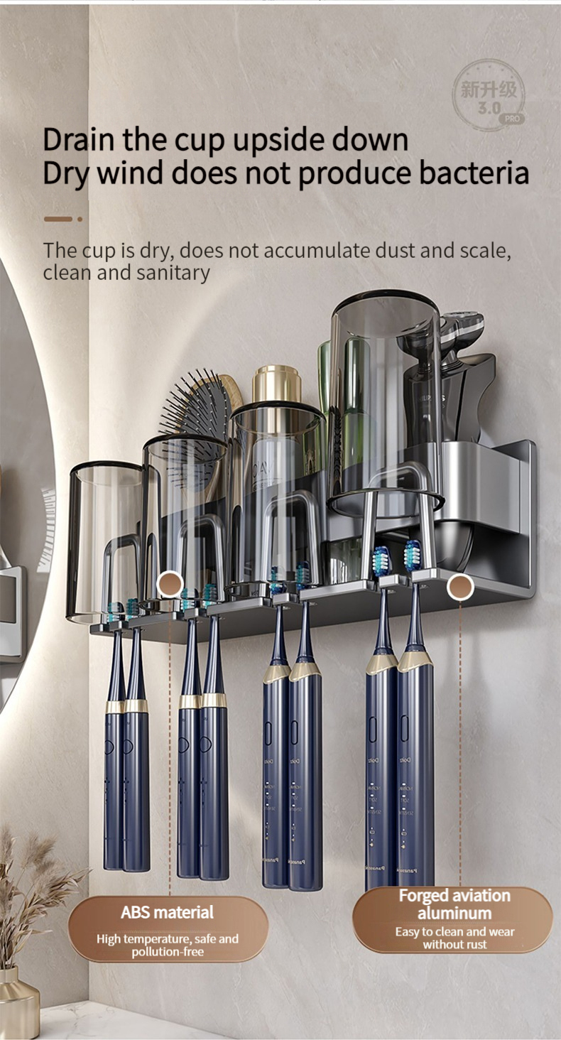 Multifunctional Upgrade Detachable Aluminum Toothbrush Holder Storage ...