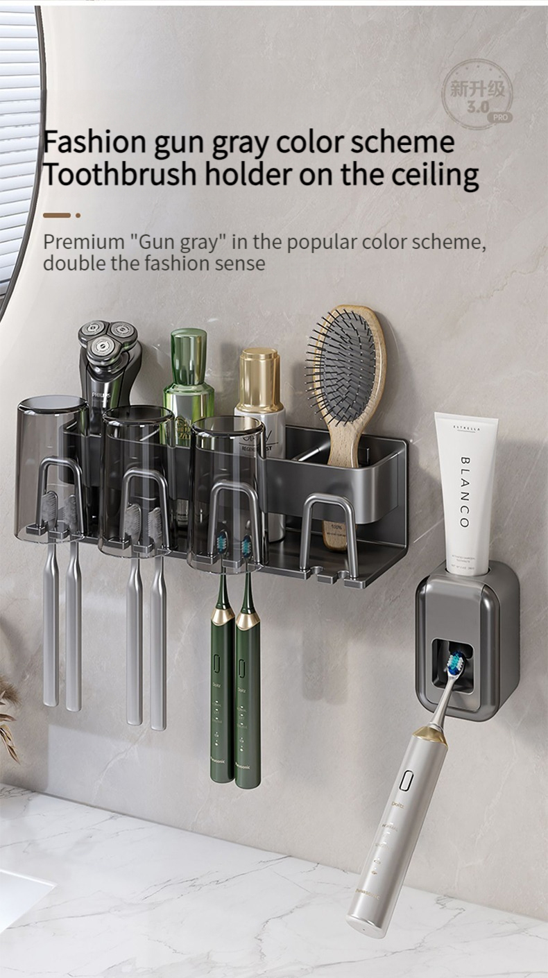 Multifunctional Upgrade Detachable Aluminum Toothbrush Holder Storage ...