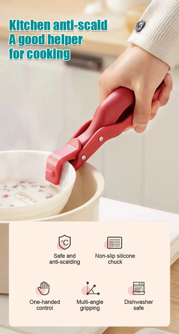 2 PCS Anti-Scald Bowl Holder Clip for Kitchen Bowl Clip Tray Bowl ...