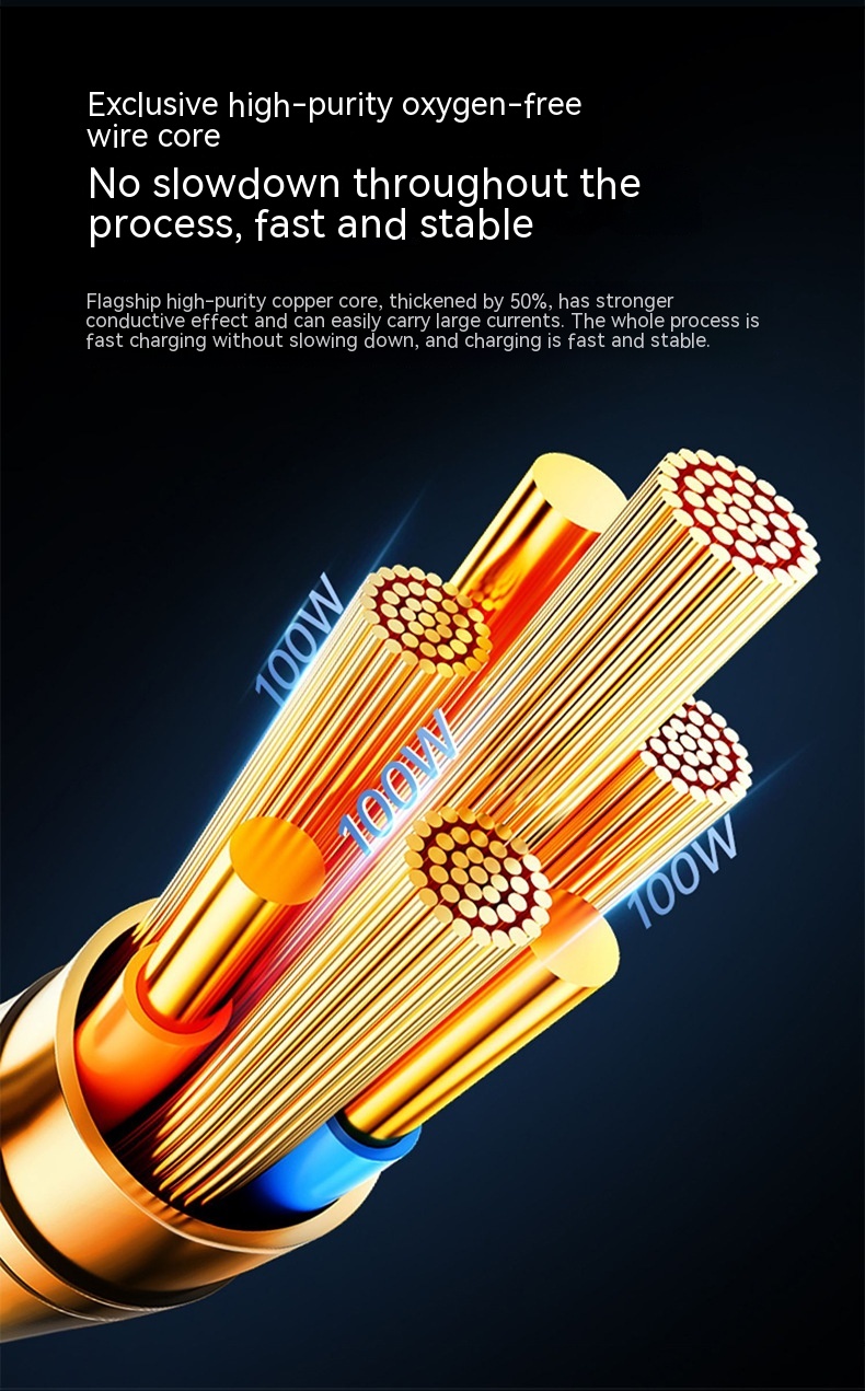 200W Zinc Alloy Super Fast Charging Cable 3 In 1 Nylon Weaving Charger ...